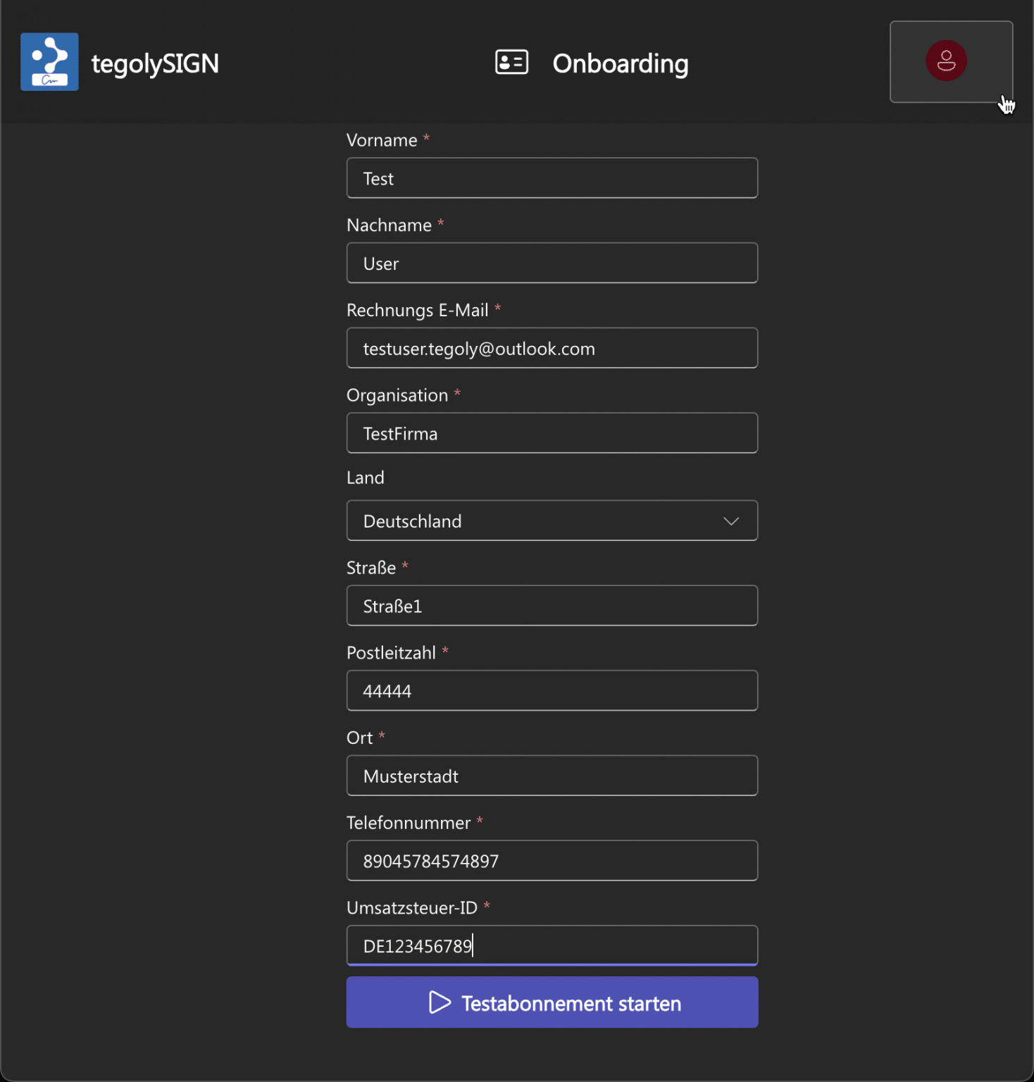 Wie melde ich mich an tegolySIGN an - tegolySIGN