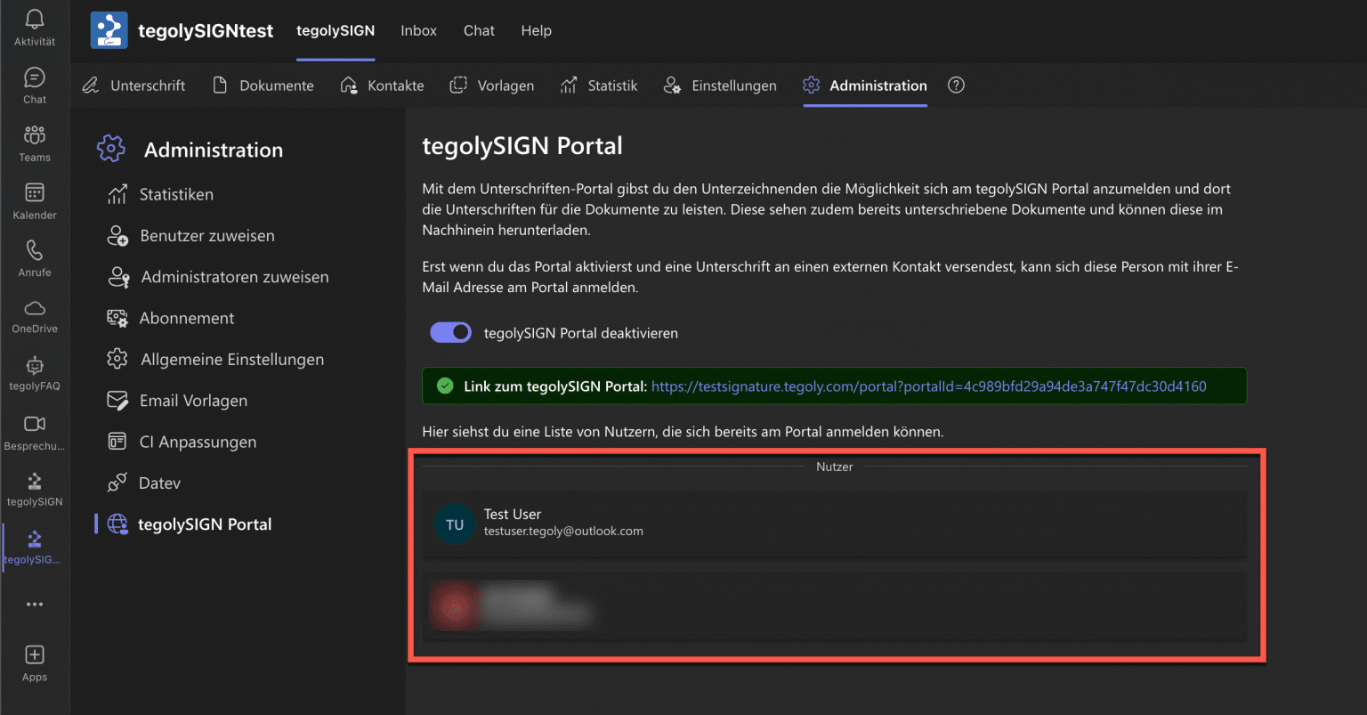 tegolySIGN Portal - tegolySIGN